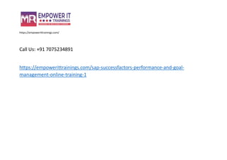 SAP successfactors PMGM Online training in USA -empowerittraining | PPT