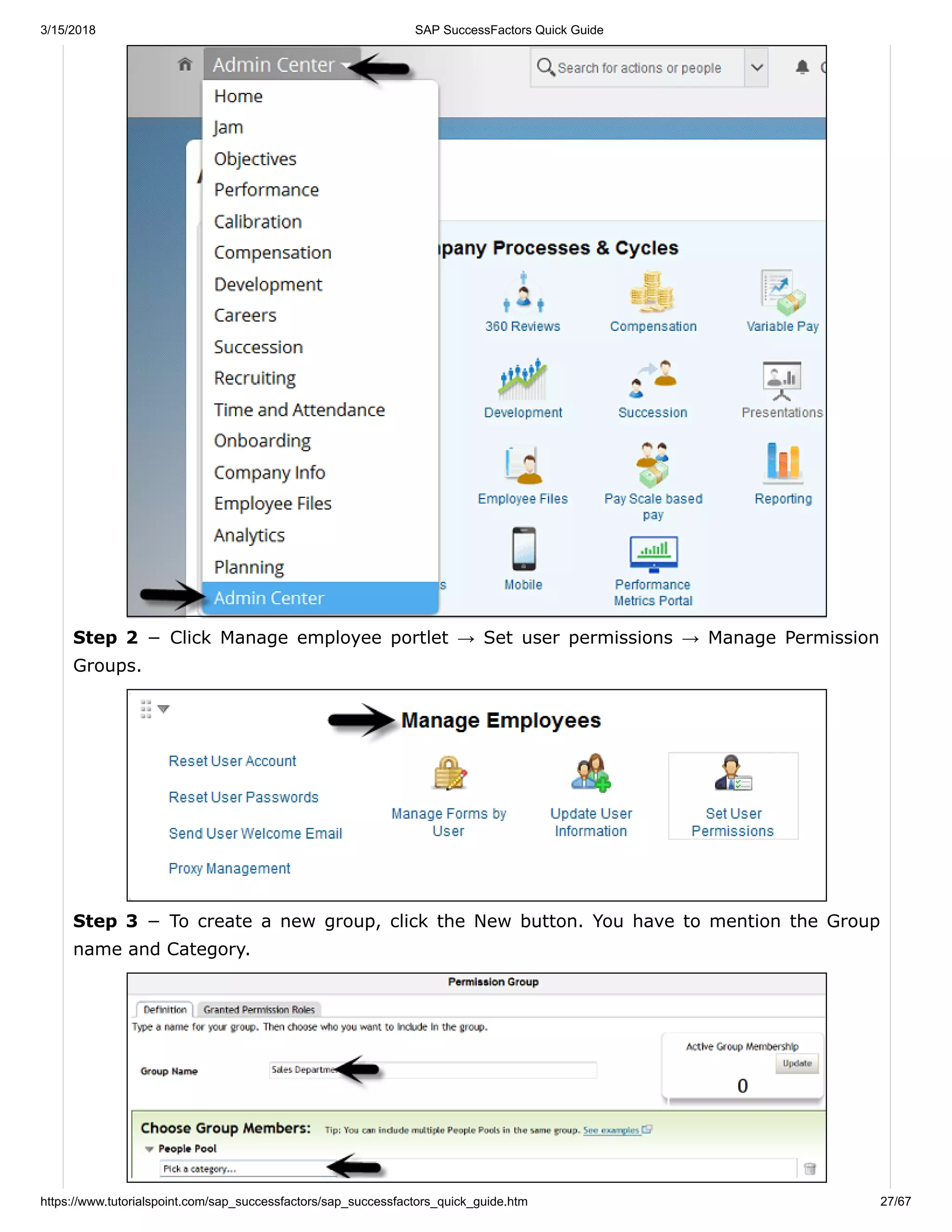 Sap success factors quick guide | PDF