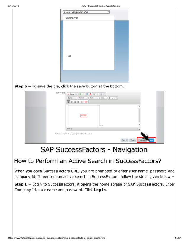 Sap success factors quick guide | PDF