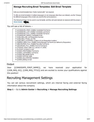 Sap success factors quick guide | PDF