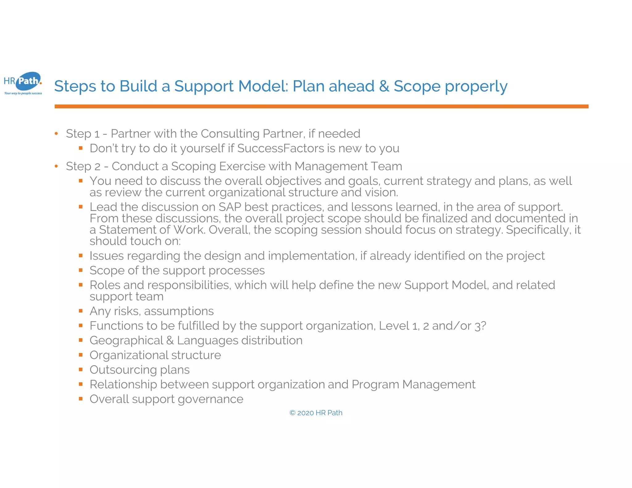 Steps to build SAP SuccessFactors support model | PDF