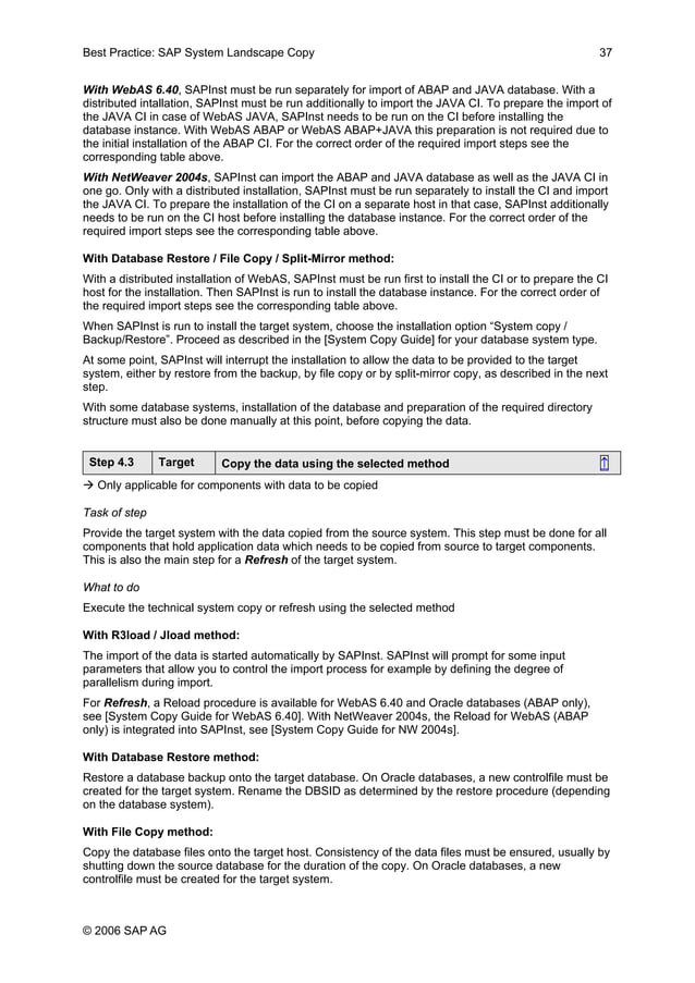Sap system copy | PDF
