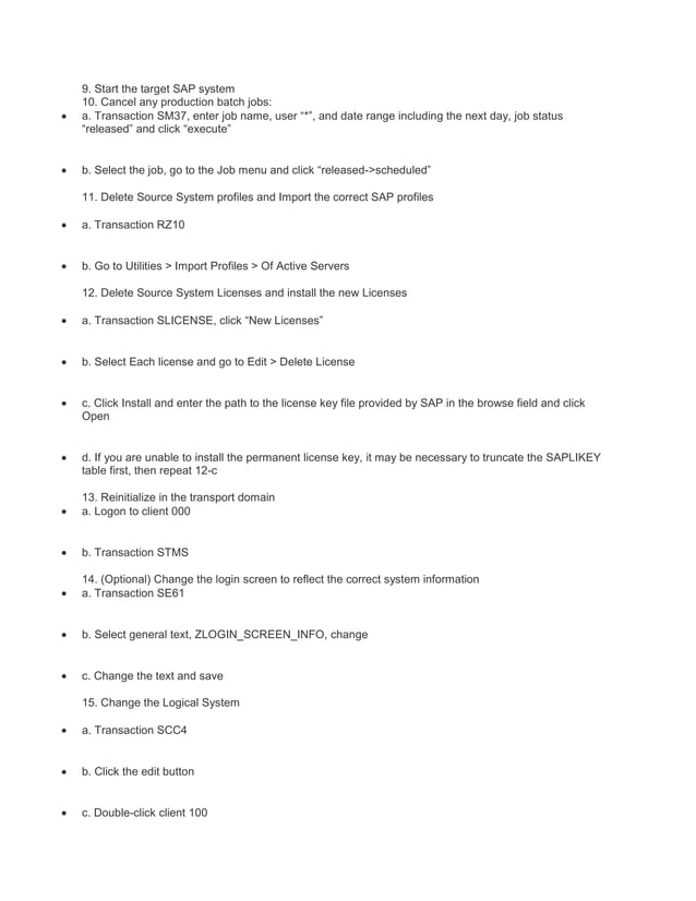 Sap system copy procedure | DOCX