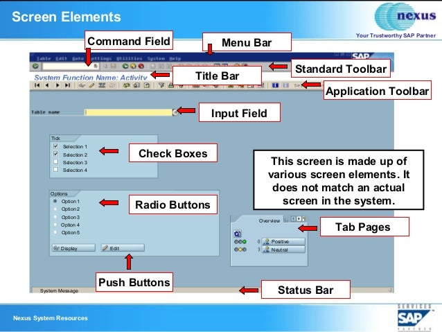 Sap system navigation - for beginer