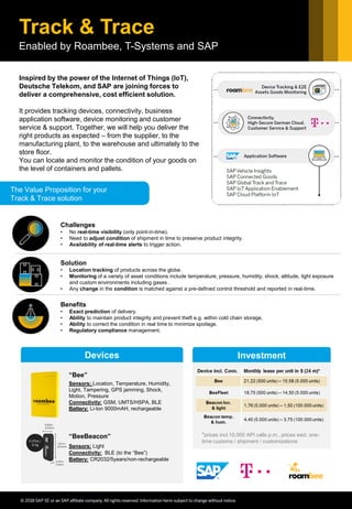 Sap Leonardo, T systems and roambee partnership for Connected Fleet | PDF