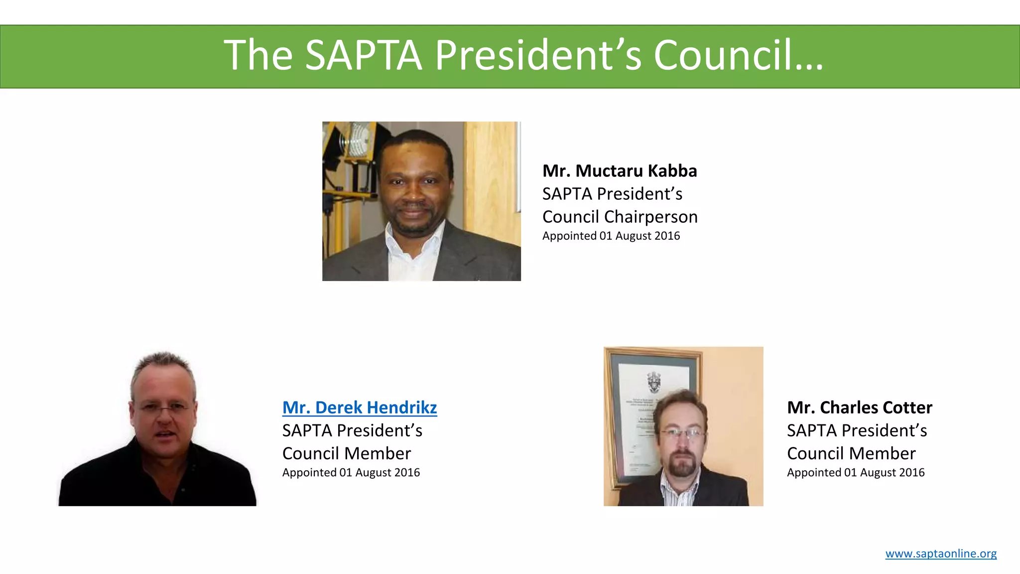 SAPTA Governance Structure | PPTX