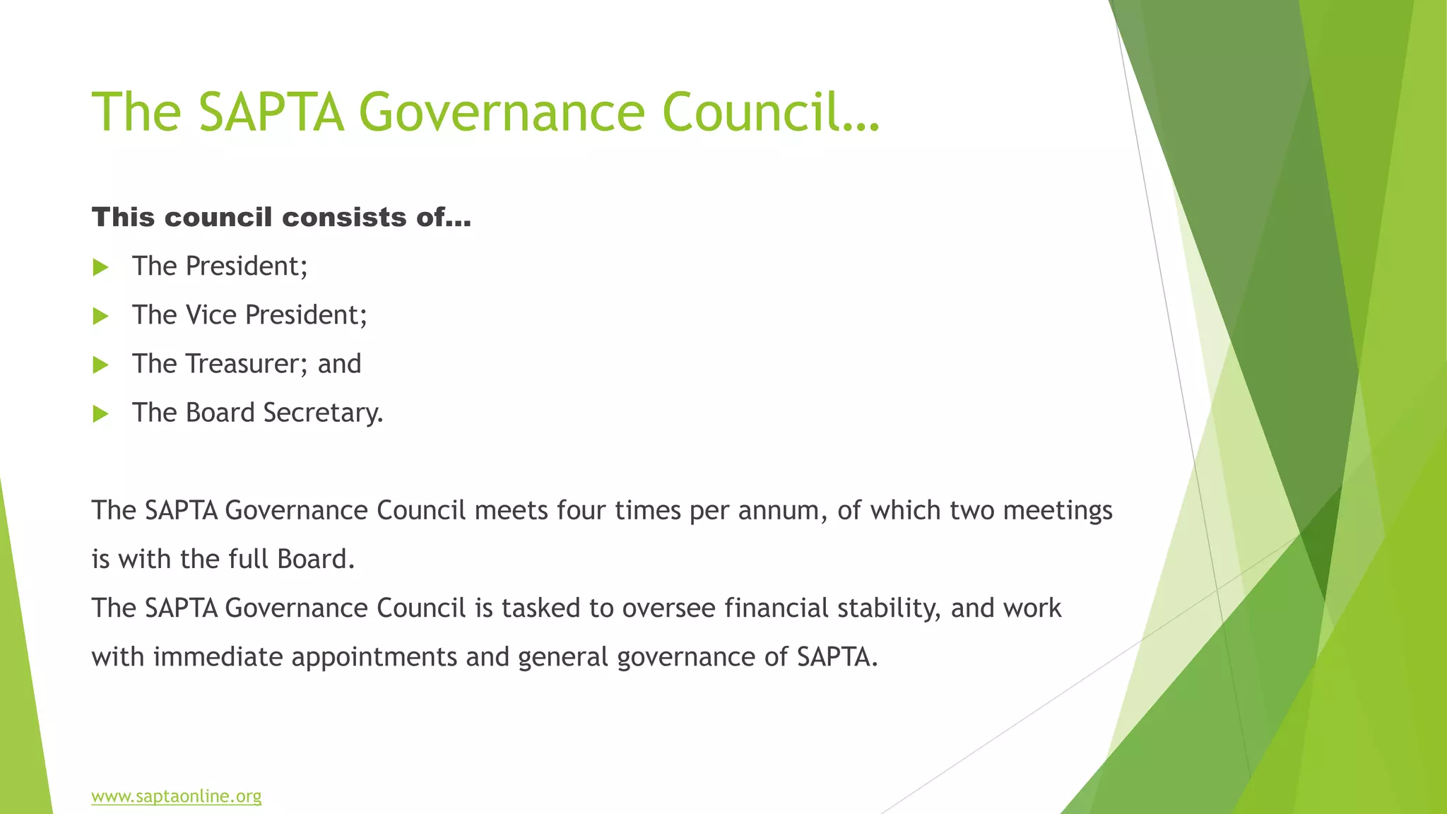 SAPTA Governance Structure | PPTX