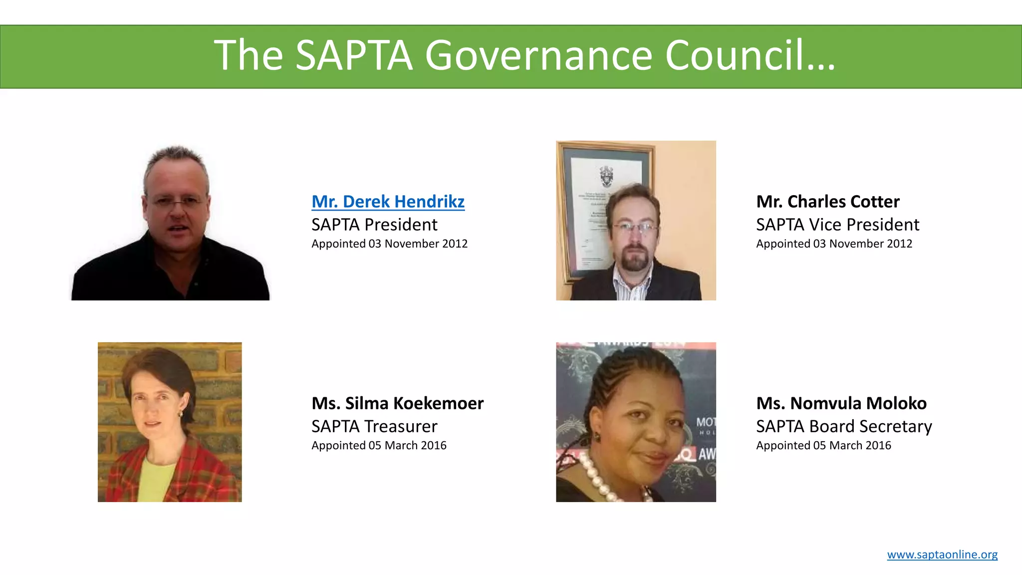 SAPTA Governance Structure | PPTX