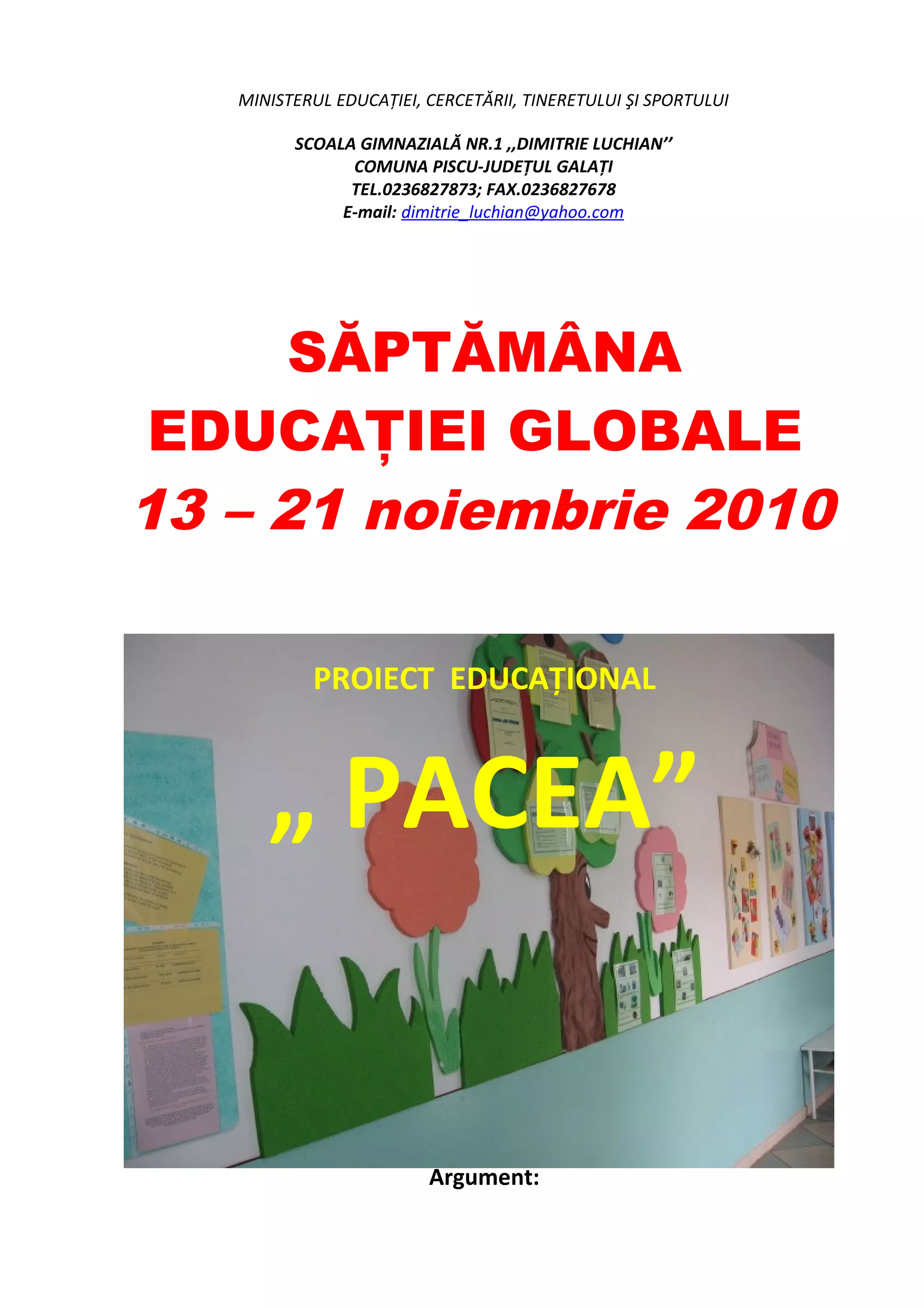 Saptamana educatiei globale 2010 | PDF