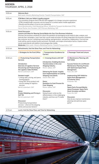 International SAP Conference for Travel and Transportation 2014 | PDF