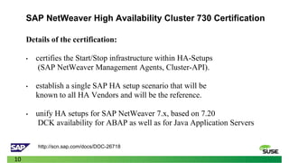 SUSE Linux Enterprise and SAP NetWeaver 7.30 HA Cluster | PPTX