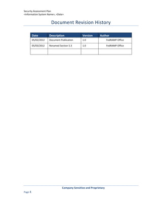 Security Assessment Plan (Template) | DOCX
