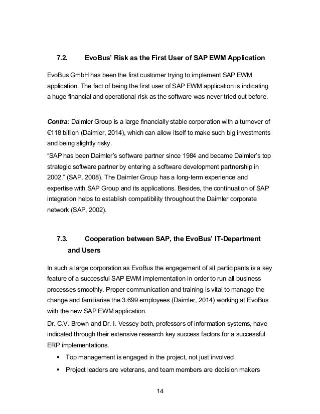 SAP Term paper: EvoBus GmbH - How a coach bus company benefits from t…