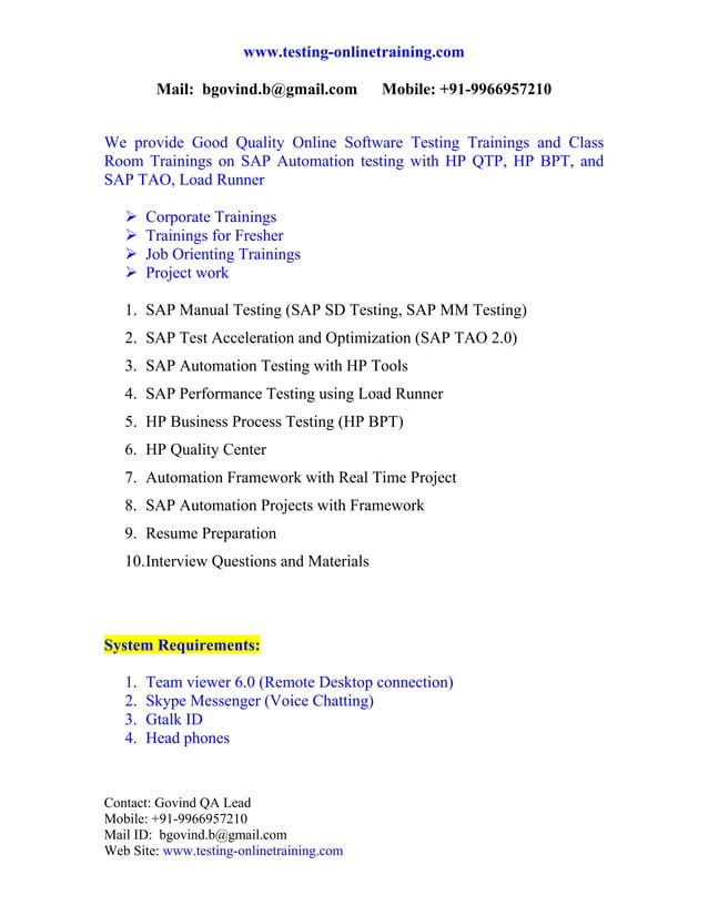 Sap testing | PDF
