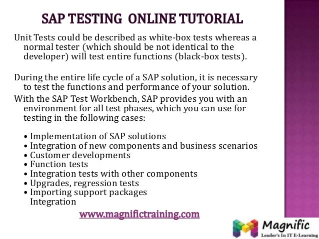 Sap Testing Online Tutorial