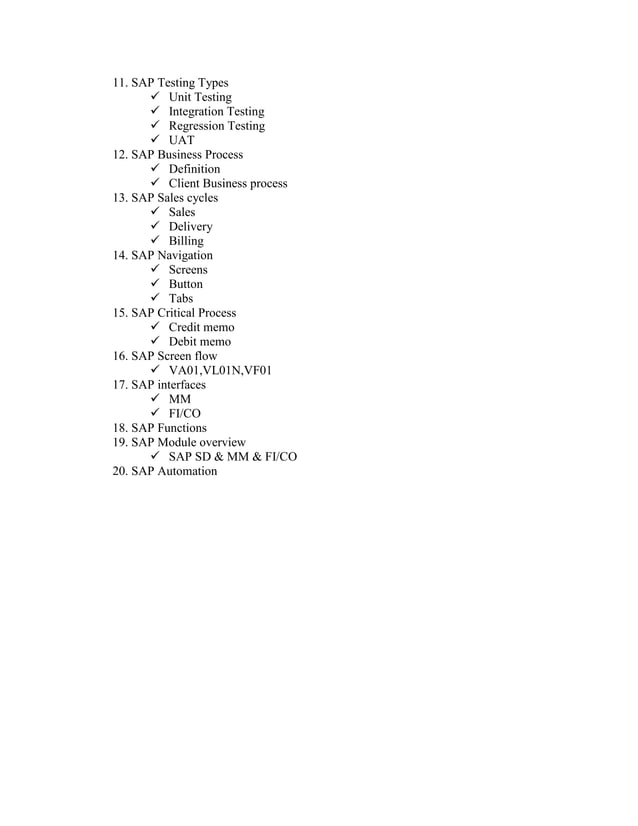 Sap Testing To C Pdf