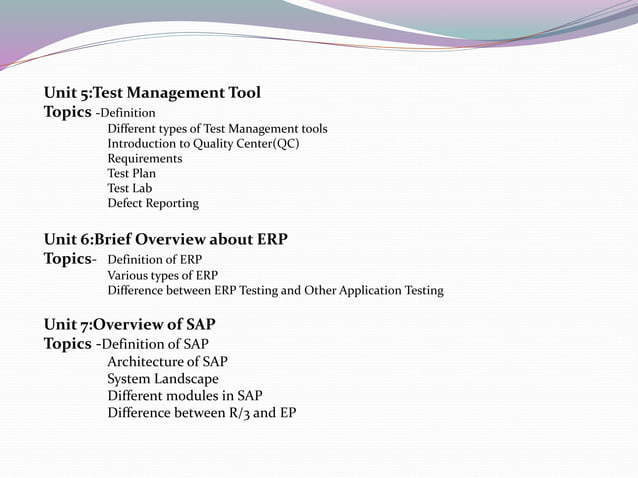 SAP Testing Training | PPT