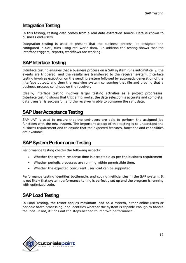Sap Testing Tutorial Pdf