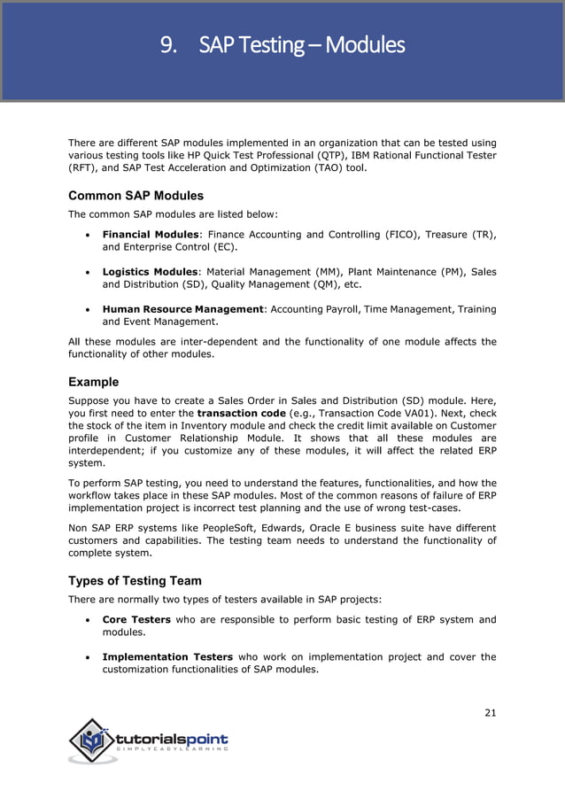 Sap testing tutorial | PDF
