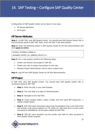 Sap testing tutorial | PDF