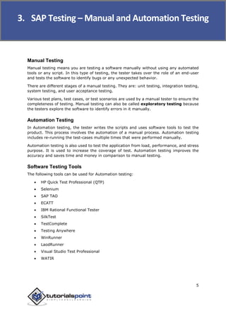 Sap testing tutorial | PDF