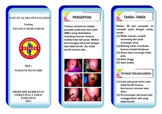 Sap tetanus neonatrum pada bayi baru lahir | DOCX