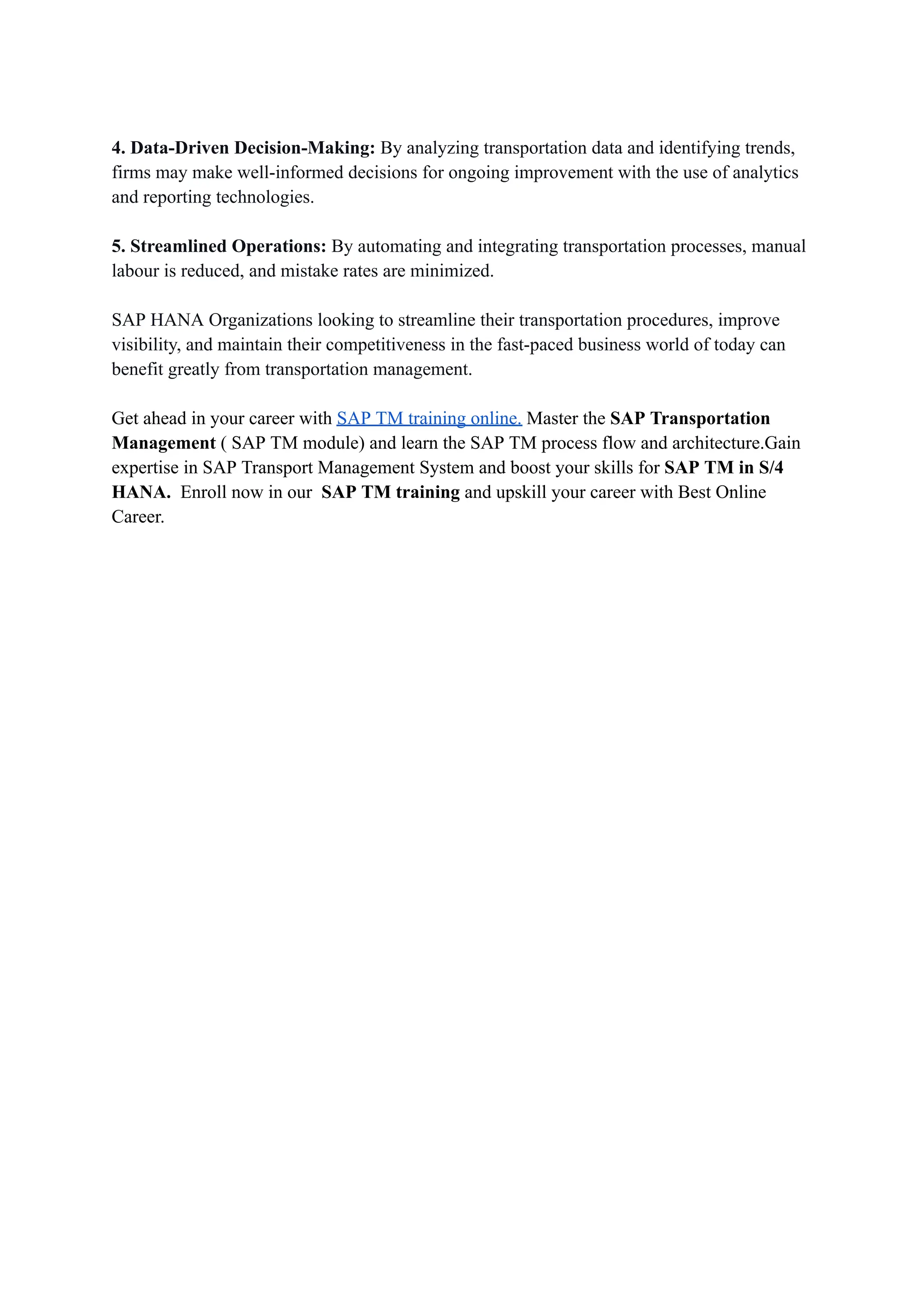 SAP TM ( Sap Transportation Management ) in S4 HANA | PDF