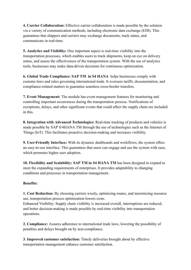 SAP TM ( Sap Transportation Management ) in S4 HANA | PDF | Logistics ...