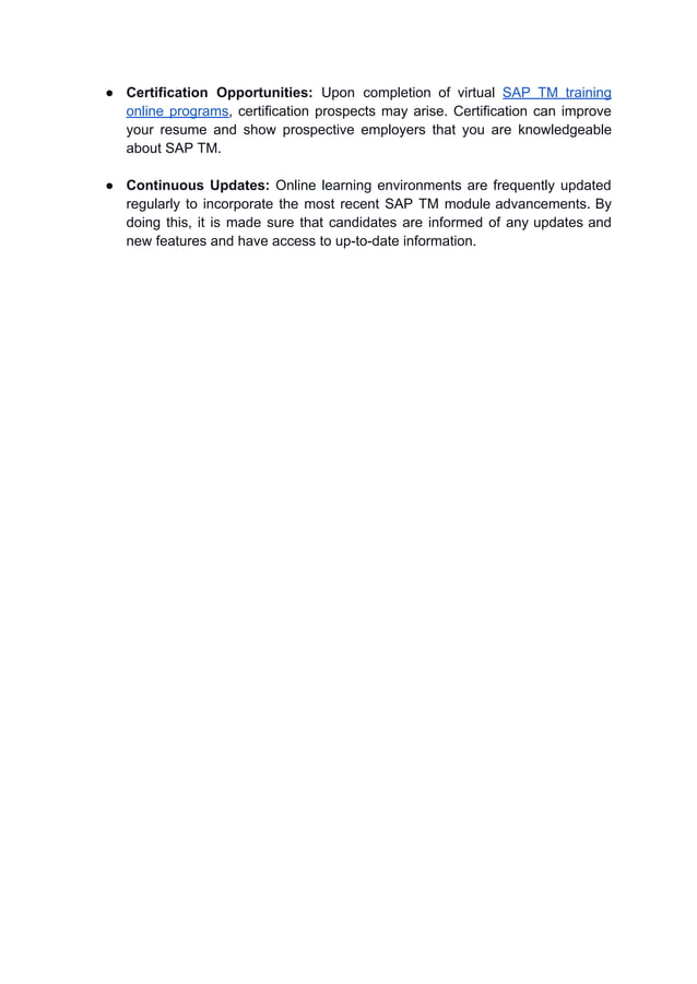 Sap transportation management benefits | PDF