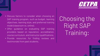 Start Your Journey to Success with SAP Training | PPTX | Education