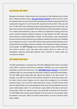 Sap training svr technologies | PDF