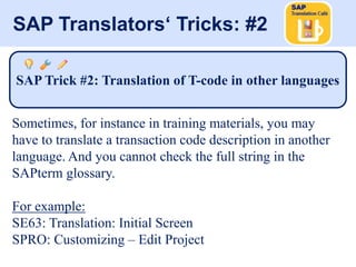Sap user trick #2: translation made easy ! | PPT