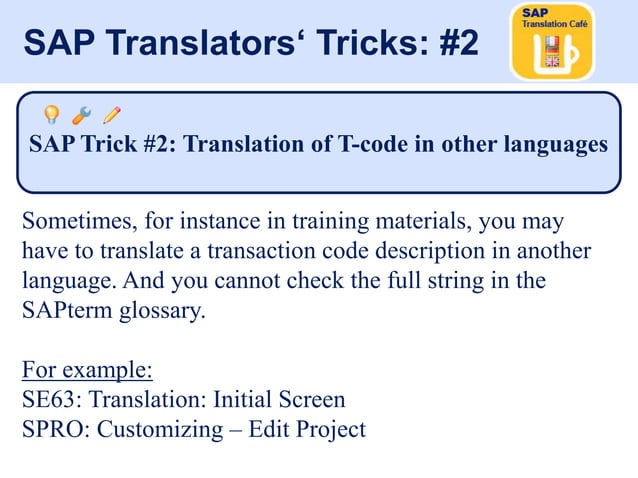 Sap user trick #2: translation made easy ! | PPT