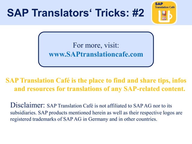 Sap user trick #2: translation made easy ! | PPT