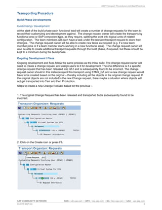 Sap transport procedures and best practices | PDF