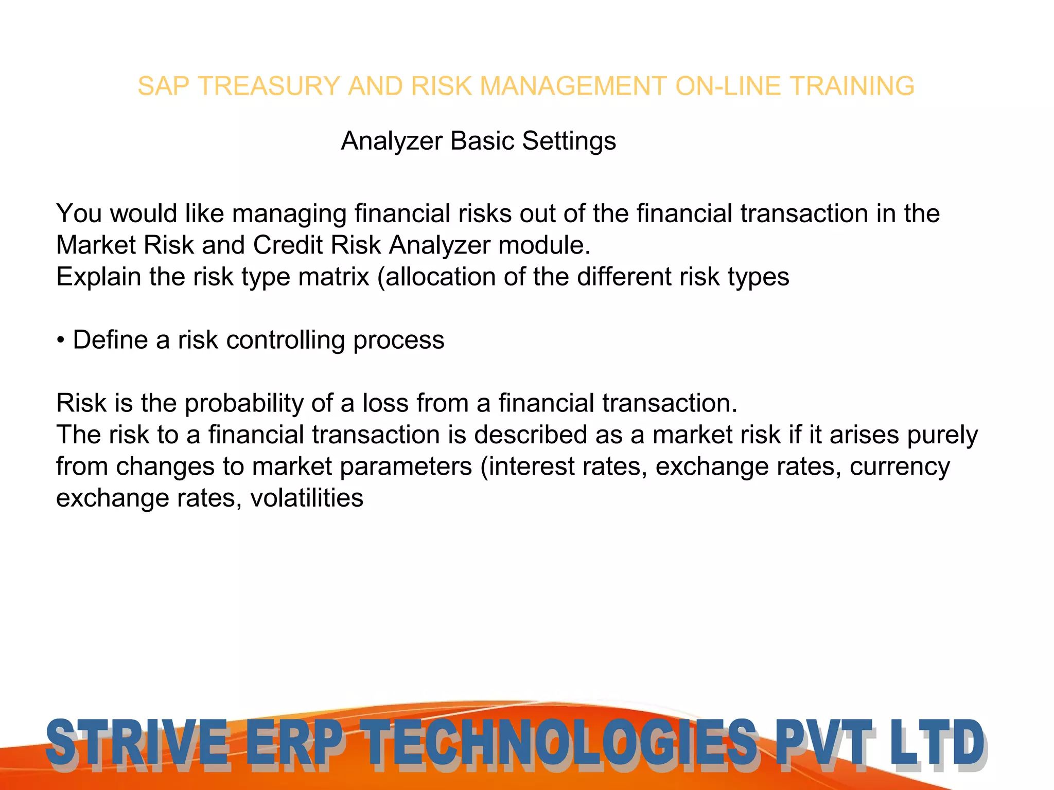 Sap treasury and risk management training | PPT