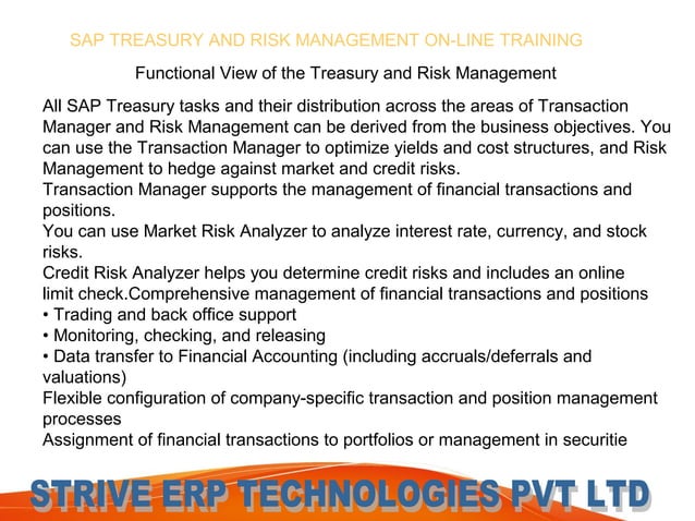 Sap treasury and risk management training | PPT | Stocks and Bonds ...