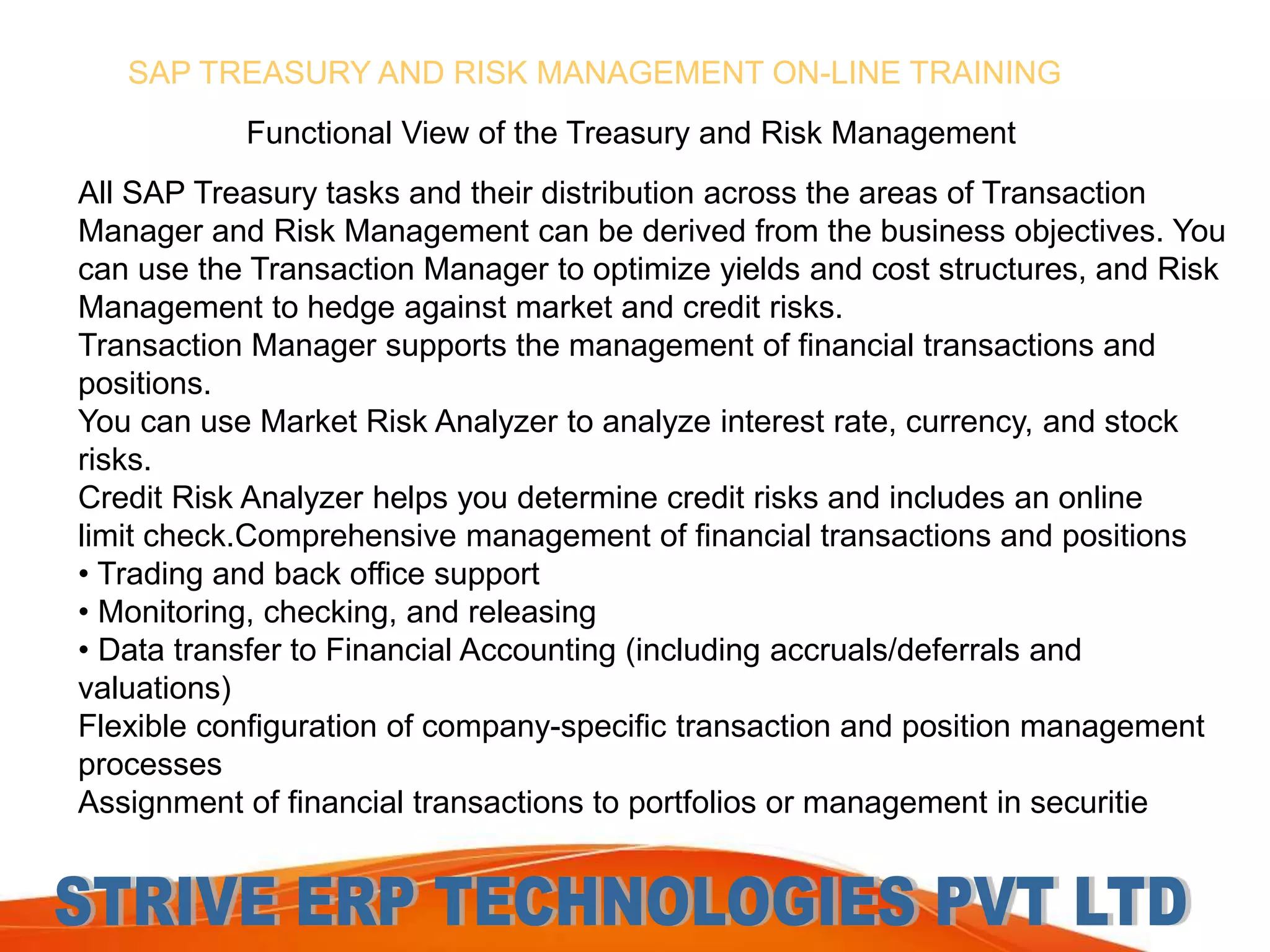 Sap treasury and risk management | PPT