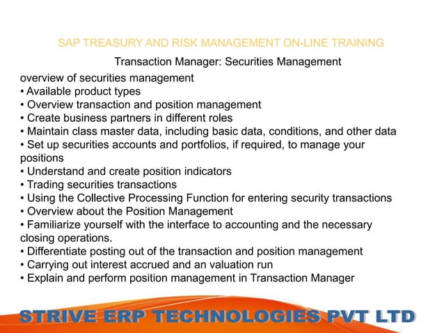 Sap treasury and risk management | PPT