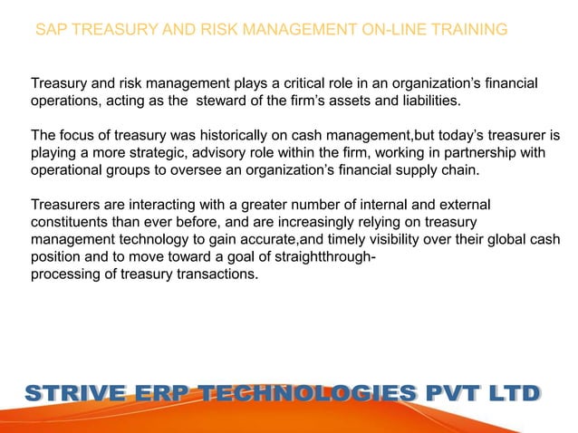 Sap treasury and risk management | PPT