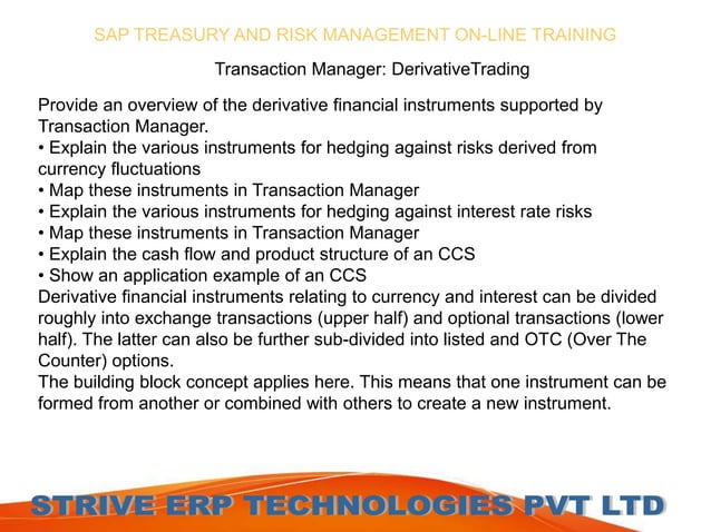 Sap treasury and risk management | PPT