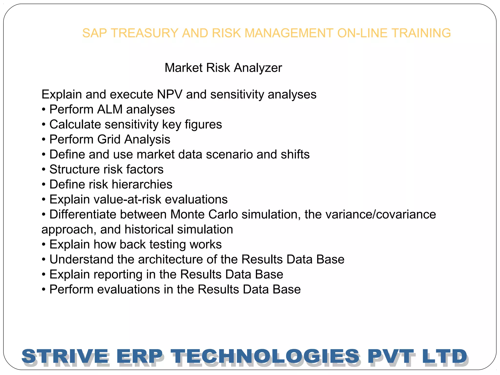 Sap treasury and risk management:strive erp | PPT