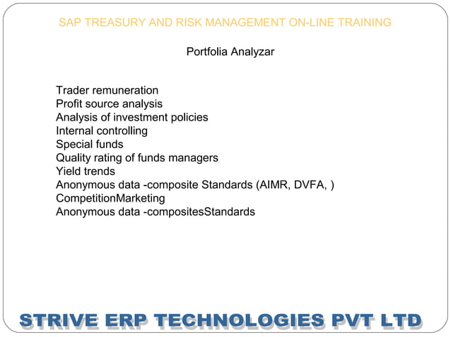 Sap treasury and risk management:strive erp | PPT