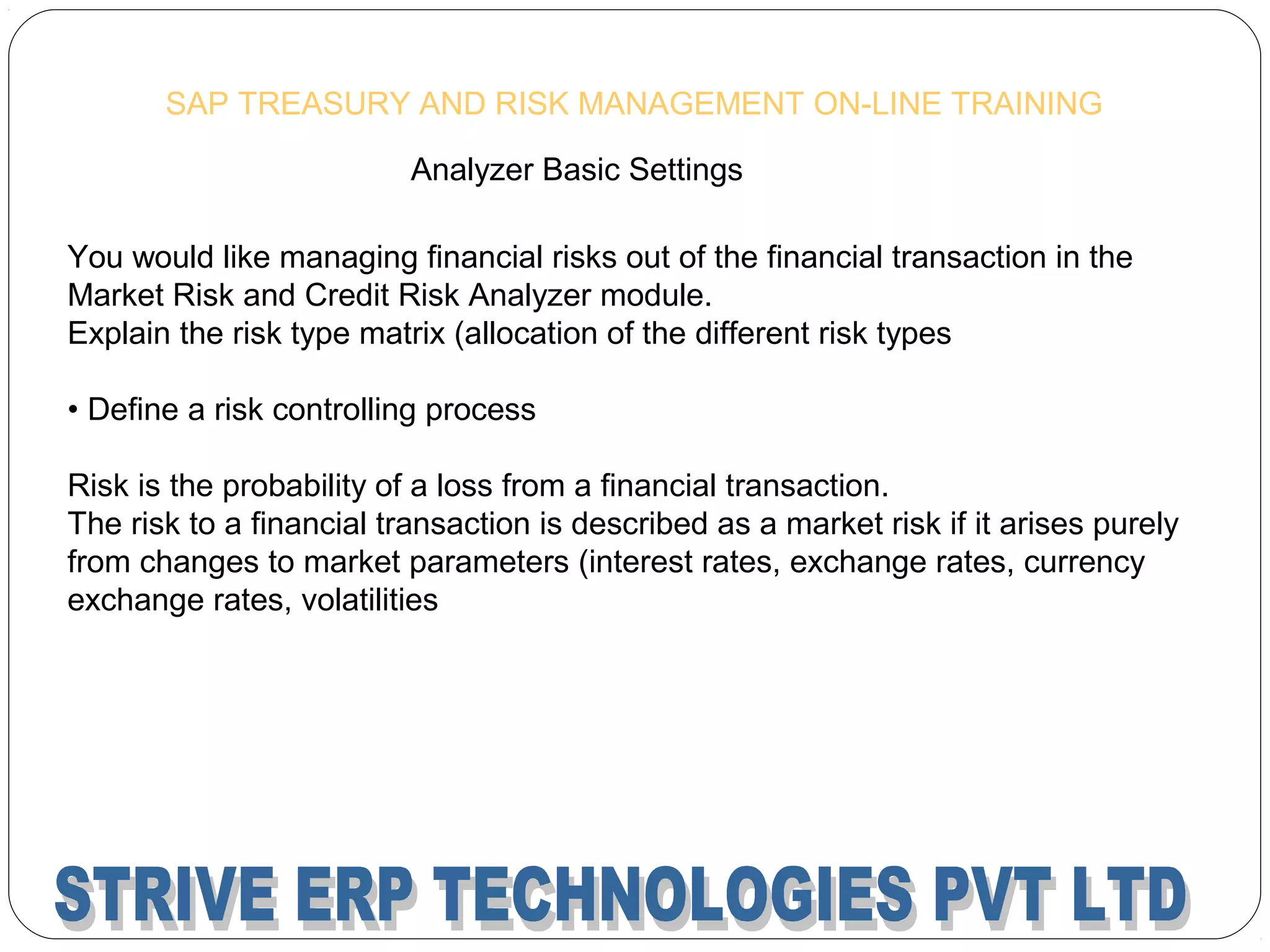 Sap treasury and risk management | PPT