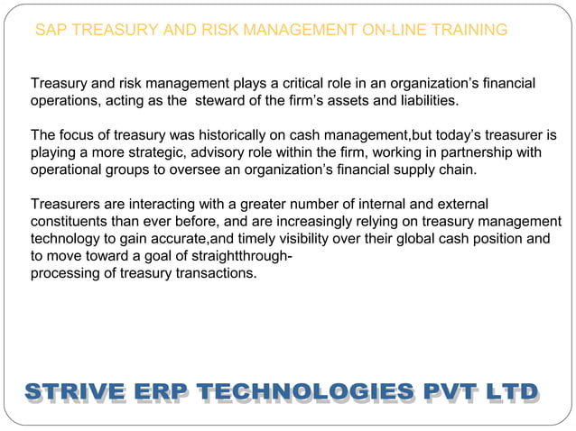Sap treasury and risk management | PPT