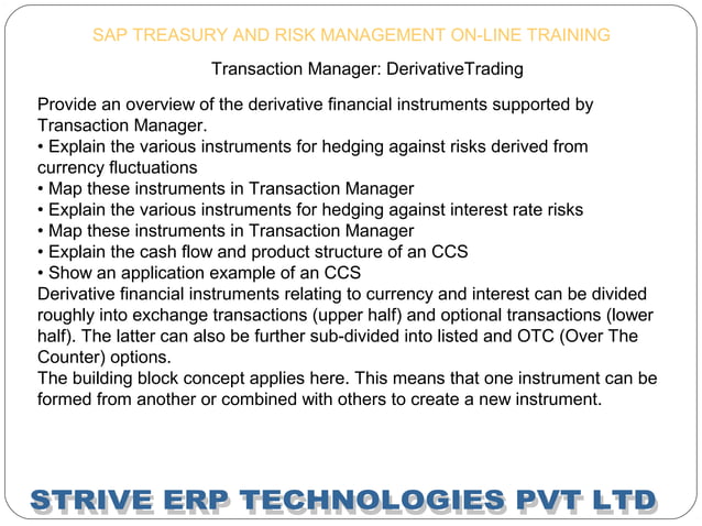 Sap treasury and risk management | PPT