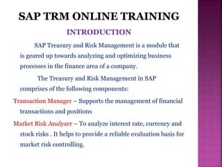 Sap treasury and risk management online training | PPTX | Stocks and ...