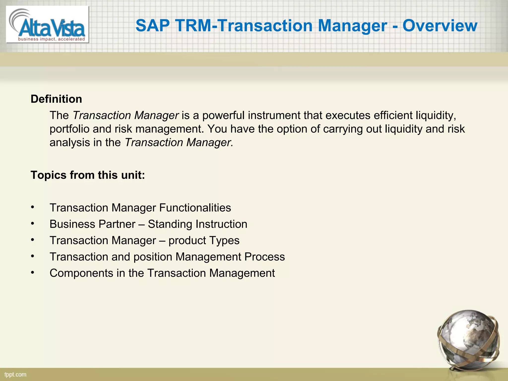 Sap trm treasury & risk management | PDF