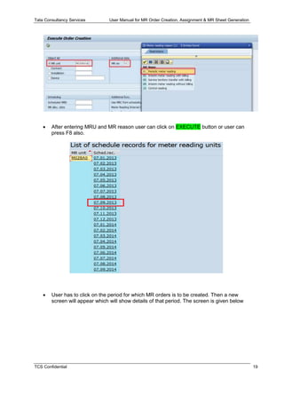Sap tr um_dm_meter reading order creation, assignment and meter reading sheet generation_v1.0 | PDF