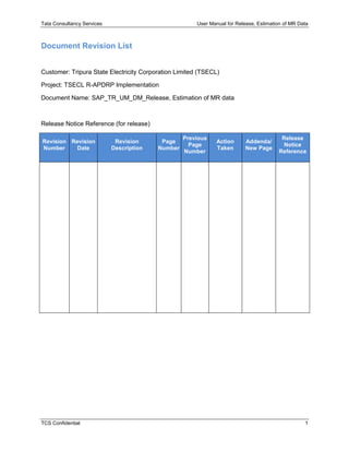 Sap tr um_dm_release,estimation of mr data_v1.0 | PDF